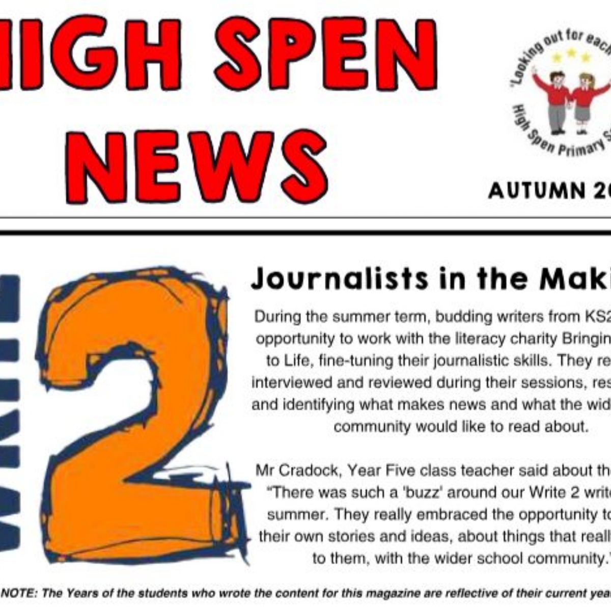 High Spen Primary School - Journalists in the Making